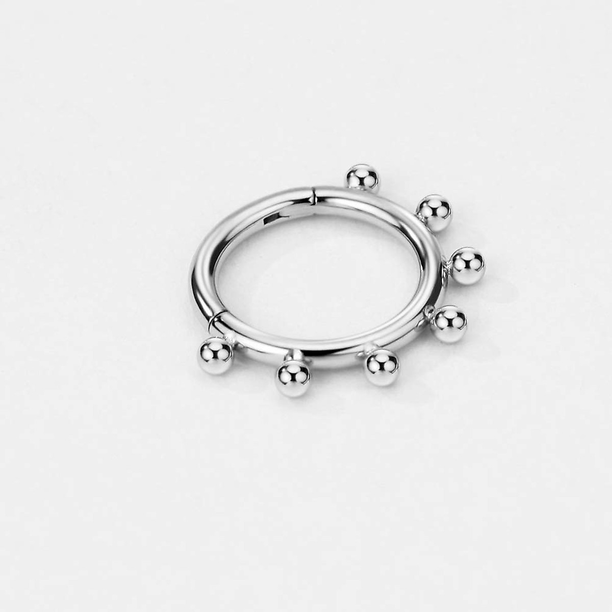 FANSING 316L Surgical Steel Septum Ring 16g 8mm Septum Jewelry 16 Gauge Beaded Septum Clicker 5/16" Septum Daith Piercing Jewelry