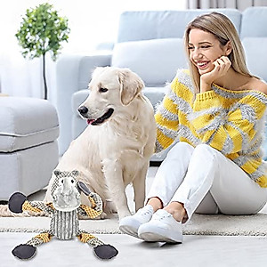 X-XDUN Dog Toys Dog Plush Toys for Aggressive Chewers, Indestructible Dog Squeaky Toys,Durable Teething Chew Toys for Medium and Large Breed Puppy Chew Toys Small Dogs to Keep Them Busy