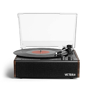 Victrola Eastwood Signature 3-Speed Bluetooth Turntable with Built-in Speakers and Dust Cover | Upgraded Turntable Audio Sound | Espresso (VTA-73-ESP)