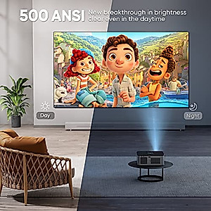 HORLAT Native 1080P 5G WiFi Bluetooth Projector 4K Support, 16000L 500 ANSI Full HD Outdoor Movie Projector, Automatic 4P/4D Keystone & 50% Zoom Video Projector Compatible with iOS/Android/Win/TV/PS5