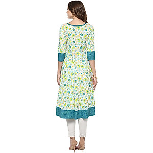 Janasya Indian Tunic Tops Cotton Kurti for Women (JNE2086-KR-389-S)