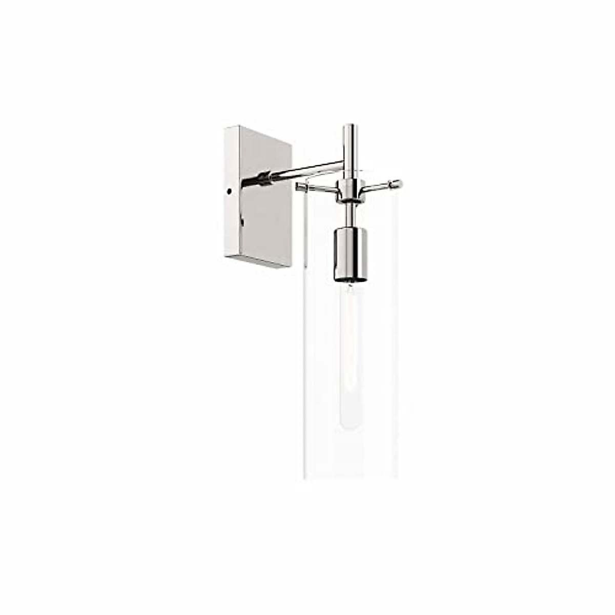 Modway Skylark Wall Sconce in Clear Polished Nickel, Silver, 5 x 8.5 x 17