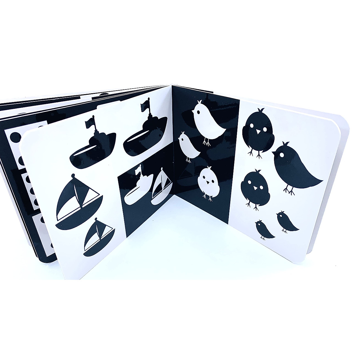 Bobu Baby High Contrast Shapes & Visual Stimulation for Infants | Black & White, Vibrant & Stimulating for Your Child | Extra Thick Non Rip Pages