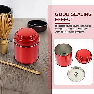 Containers with Lids Tea Canister Sealing Tea Jar Small Tea Tinplate Sealed Tea Storage Tin Sealing Tea Container Tea for Loose Tea Coffee Bean Sugar Salt (Red) Red