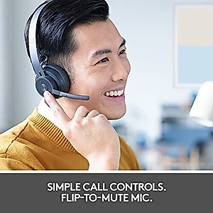 Logitech Zone 900 Wireless Bluetooth Noise Canceling Mic Over-Ear Stereo Headset, Flip to Mute, Multi-Device Connectivity Headset - 981-001100 (Renewed)