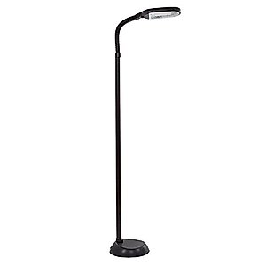 Lavish Home (72-0890) 5 Feet Sunlight Floor Lamp With Adjustable Gooseneck - Black