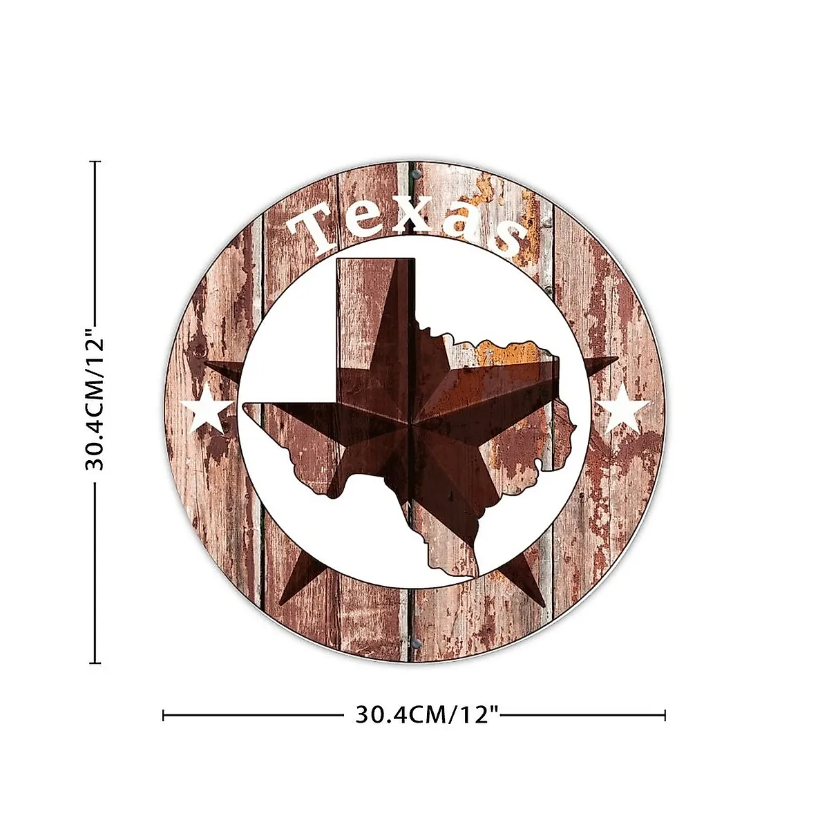 Men Wall Décor Metal Signs Outdoor Texas Lone' Star Home Map Country Gifts Posters Western State Flag Patriotic Farmhouse Tin Signs for Living Room Restaurants Entryway Wall Decor 12x12in Round