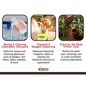 EISCO Wash Bottle, 500ml - Polyethylene - Translucent, Unbreakable - Screw Cap with Down Spout for Dispensing Liquid Labs