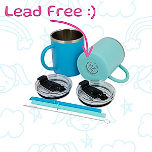 Real Deal Steel "Keep it Real Kids Mugs - 100% Lead and BPA Free Kids Coffee Mug for Hot Chocolate - Set of 2