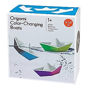 PlayMonster Kid O Color-Changing Origami Boats Bath Toy Set , Blue, Pink, Green