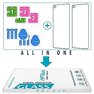 HPTech (2 Pack) Designed For Samsung Galaxy A21 Tempered Glass Screen Protector, Easy to Install, Anti Scratch, Bubble Free, Case Friendly