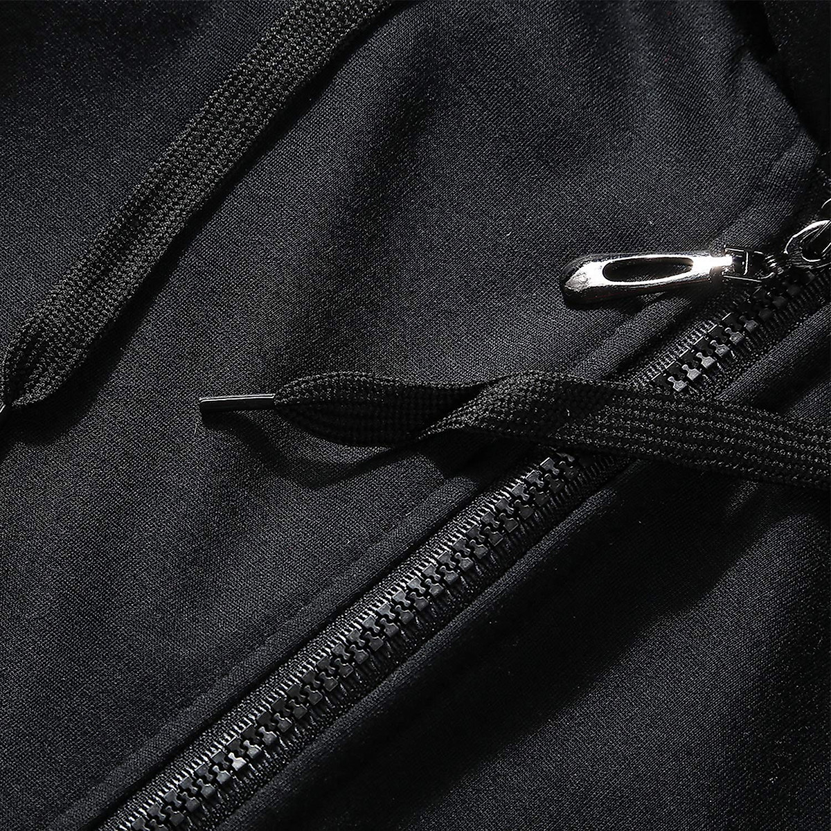 ZITY Men's Zip Up Hoodie Heavyweight Winter Sweatshirt Fleece Sherpa Lined Warm Jacket Black Gray Large