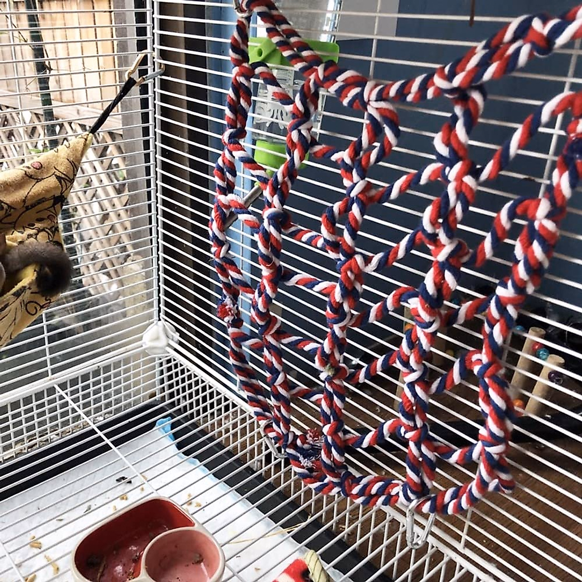 Hamster Climbing Net, Anti Bite Pet Climbing Rope Net Reusable Small Animal Activity Toy for Ferret Rat Guinea Pig Chinchilla Decor Play