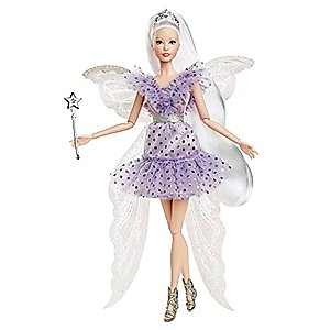 Barbie Signature Tooth Fairy Doll, Collectible Doll with Fairy Wings, Wand & Coin Bag, Gift for 6 Year Olds & Up, HBY16