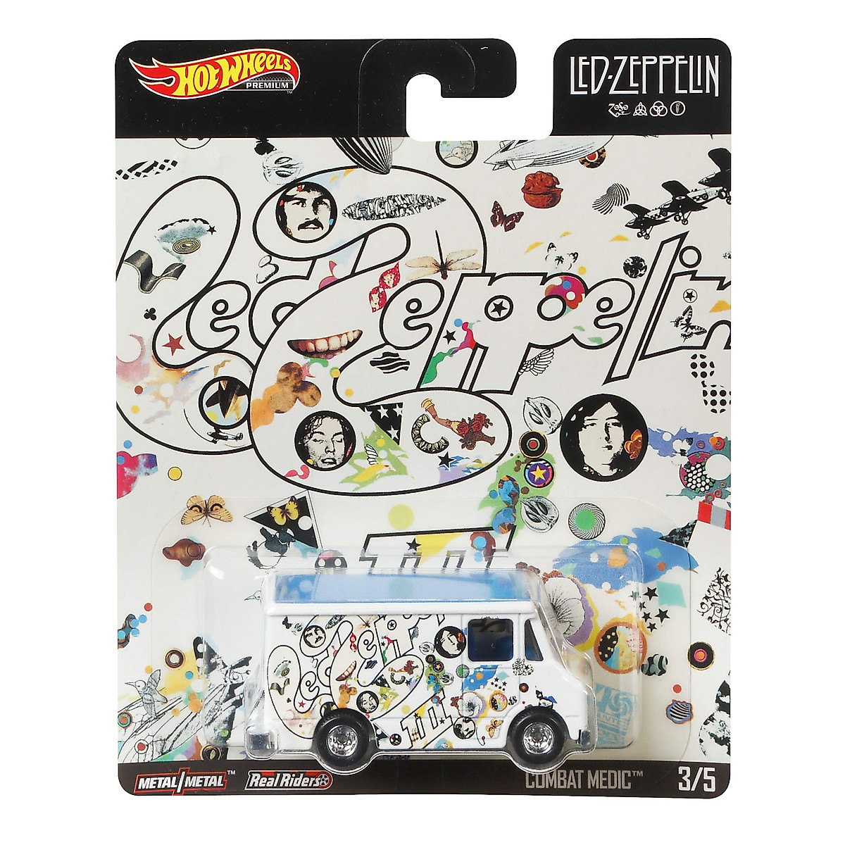 Hot Wheels Led Zeppelin Set of 5 Collectible Die-Cast Vehicles Premium Pop Culture Album Art Cars, Gift for Music Fans and Collectors [Amazon Exclusive]