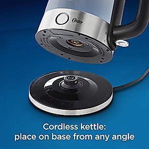 Oster BVSTKT7098-000 Kettle, 1.7 Liter, Clear/Stainless.