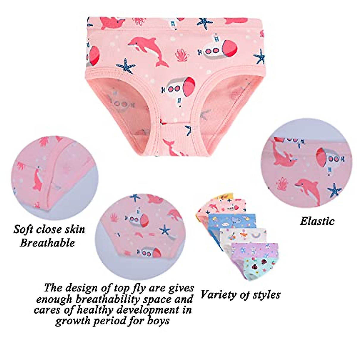 Baby Soft Cotton Underwear Little Girls'Briefs Toddler Training undershirts (Pack Of 6) 2t Rose