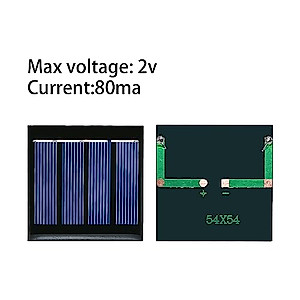 10Pcs Mini Solar Panels for Solar Power, 2V 80mA Mini Solar Panel Kit DIY Electric Toy Photovoltaic Cells Solar Epoxy Cell Charger 2.13"*2.13" (54mm*54mm)