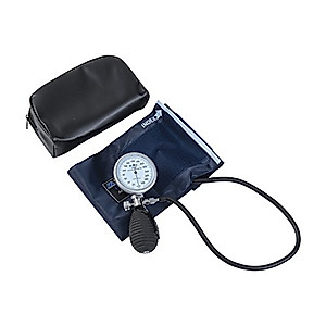 MABIS Caliber Series One Handed Manual Blood Pressure Cuff, Blood Pressure Sphygmomanometer, Adult Blood Pressure Cuff, Blue