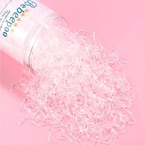 Clear Mini Elastic Rubber Hair Bands，BEBEEPOO 2500pcs Soft Elastics Ties Bands 2mm in Width and 30mm in Length - STRONG - REUSEABLE