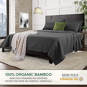 SONORO KATE Bed Sheets 6 Piece Set,Super Soft Breathable& Cooling,Deep Pockets 16",Soft,Machine Washable(Dark Grey,King)