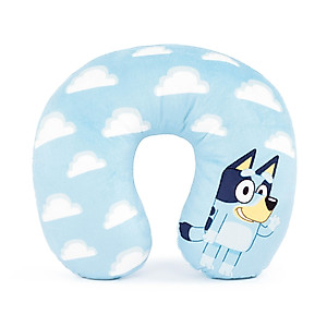 Jay Franco Bluey Kids Travel Set - 3 Piece Set Includes 40 x 50 Throw Blanket, Eye Mask, and Neck Pillow - Super Soft & Cozy Travel Accessories