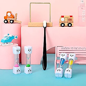 4 Pieces Toothbrush Timer for Kids 2 Minute Sand Timer Smile Pattern Tooth Brushing Sand Timer Timers for Proper Tooth Brushing Boys Girls Oral Hygiene Party Favors (Blue, Pink, Yellow, Green)