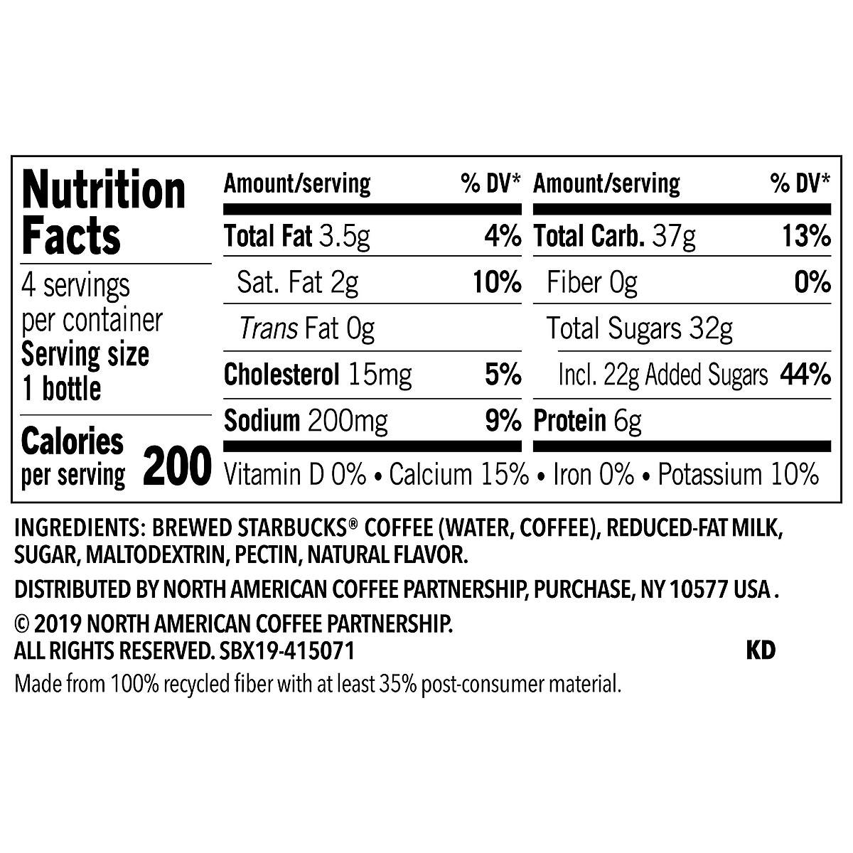 Starbucks Frappuccino Vanilla Coffee Beverage, 9.5 oz glass bottles (4 Pack)