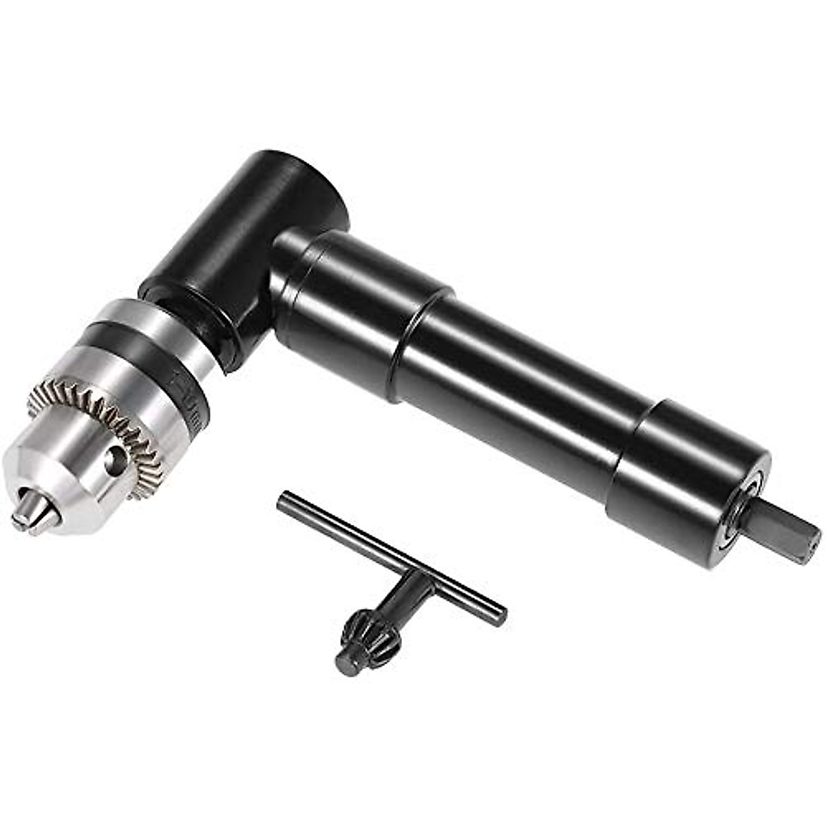 Right Angle Adapter Drill, Gearwoo 90 degree Cordless Right Angle Drill Attachment Adapter With 3/8" Keyed Chuck 8mm Hex Shank Power Tool Accessory