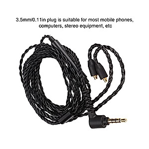 Kafuty-1 Headphone Upgrade Cable,Replacement Audio Cable Upgrade Headphone Cord,with Volume Control and Mic,Compatible with Headset with MMCX Interface SE846 SE535 UE900,etc.