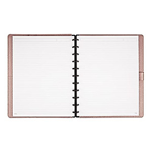 TUL® Discbound Notebook, Elements Collection, Letter Size, Leather Cover, Rose Gold/Pebbled, 60 Sheets