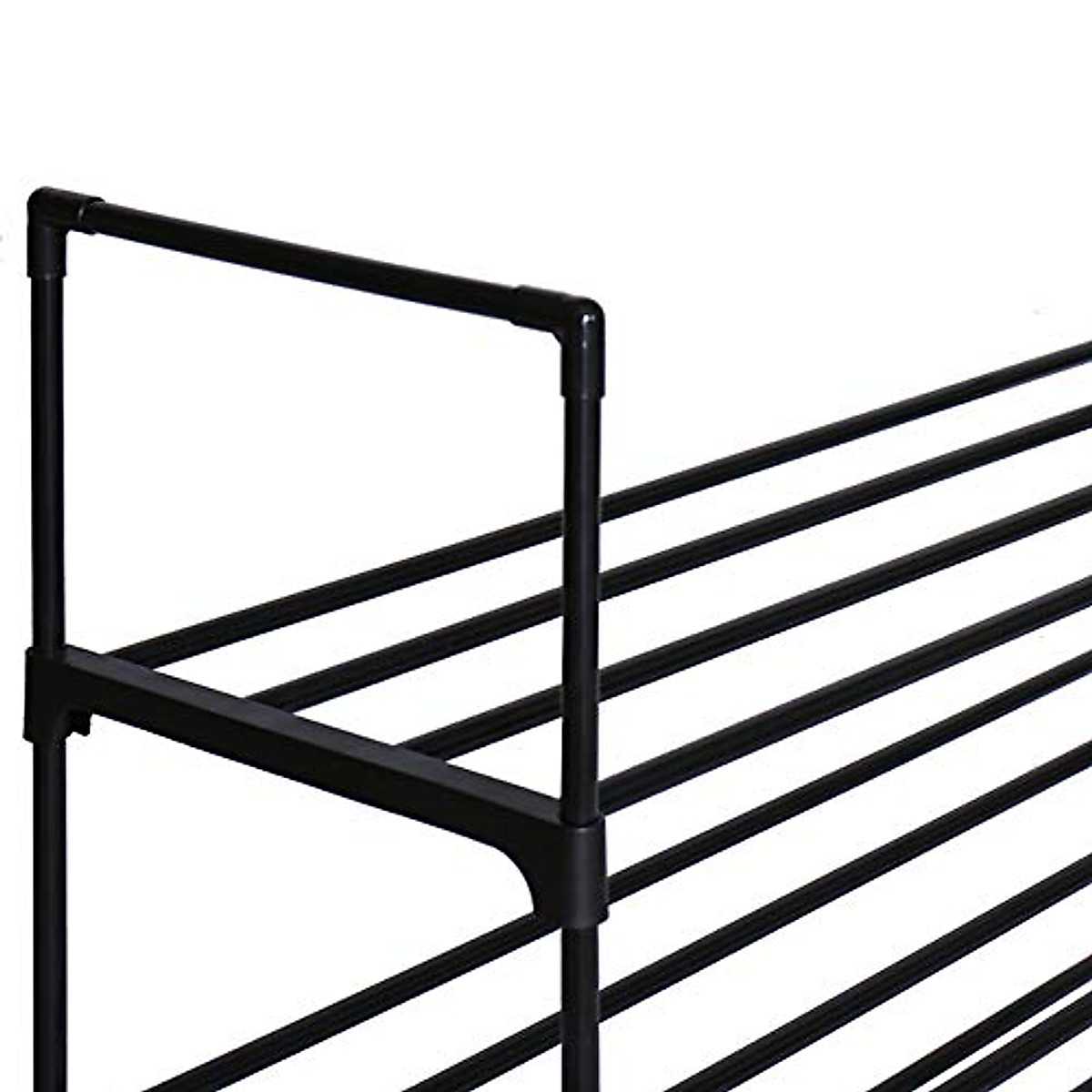 Function Home 4 Tier Free Standing Shoe Rack, Space Saving Shoes Storage Stand, Shoe Organizer Shelf for Bedroom, Entryway and Hallway in Black