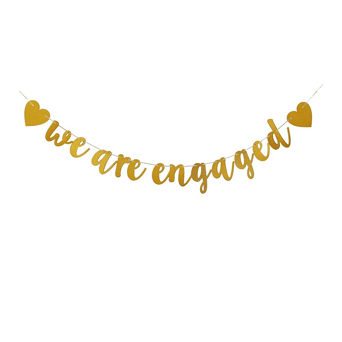 Gold We are Engaged Banner Sign for Bridal Shower/Engagement/Wedding/Bachelorette Party Supplies