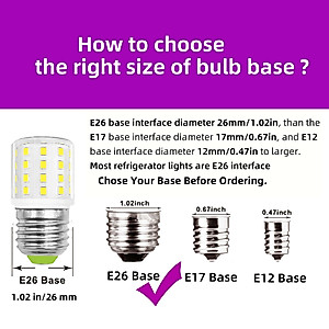 DAPSHU LED AC 100-265V 3.5W Refrigerator KEI D34L Light Bulbs Replacement Freezer Appliance Daylight White 6000K Pack of 2