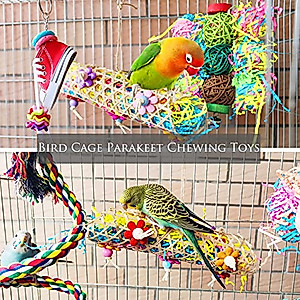 PBIEHSR Parakeet Bird Shredding Toys, Cockatiel Loofah Foraging Toys Shredder Chewing Toy for Conures, Love Birds, Budgie, Small Parrots