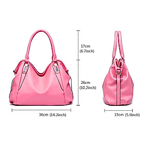 Yarn Tote Roomy Fashion Womens Handbags Ladies Purse Satchel Shoulder Bags Tote Leather Tote Bag for (Pink, One Size)