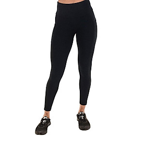 Spalding Women's Activewear Cotton Blend High Waist Legging with Pockets, 25.5" Inseam Black