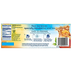 Lipton Cold 6 Piece Brew Family Black Iced Tea Unsweetened Decaffeinated Tea Bags