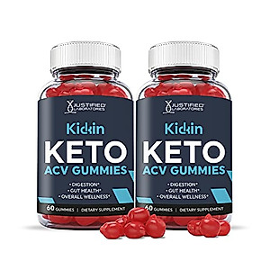 Justified Laboratories (2 Pack) Kickin Keto ACV Gummies 1000MG with Pomegranate Juice Beet Root B12 120 Gummys
