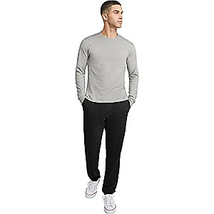 Hanes Size Originals Long Sleeve Cotton T-Shirt, Classic Crewneck Tee for Men, Light Steel, X Large Tall