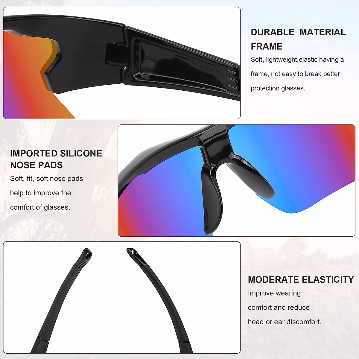 YENPK 12 Pack Tinted Safety Glasses Protective Eyewear, Safety Goggles Sunglasses for Men and Women, ANSI Z87.1+ Certified, Eyes Protection UV400 Anti Splash & Scratch, Impact Resistant(Multicolor)