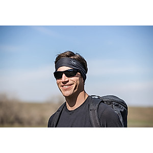 BUFF CoolNet UV Half Neck Gaitor, UPF 50 Sun Protection, Breathable, Cooling Bandana, Versatile, Quick Dry Face Mask, Black, Adult Size