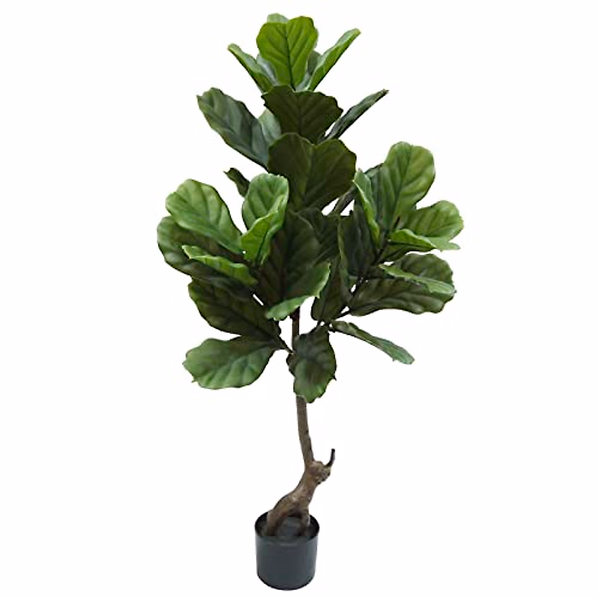 Melli Welli Artificial Fiddle Leaf Fig Tree 4.1FT Tall Fake Fiddle Leaf Fig Plant Faux Tree in Pot Ficus Tree for Home Decor Indoor Outdoor Office Living Room Bathroom Corner