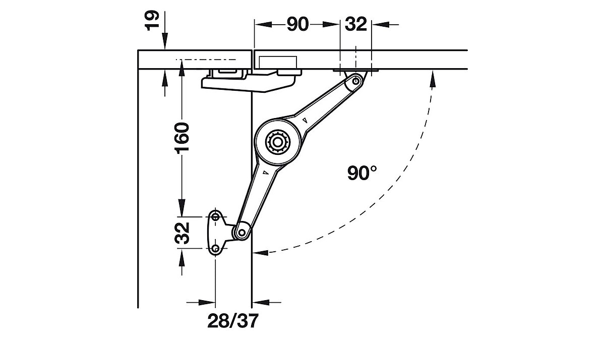Adjustable Flap Stay Hamper Kit for Slanted Laundry