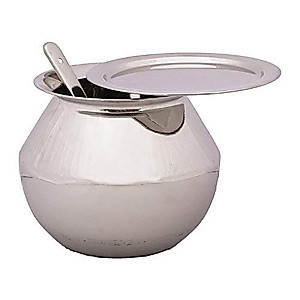 Subaa Stainless Steel Pongal Pot/gundu/cooker/handi, 4 L, 1 Piece (Silver)
