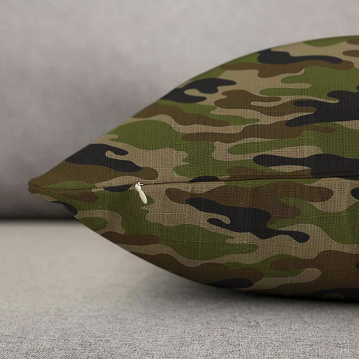HOSNYE Military Camouflage Throw Pillow Cover Linen Fabric for Couch Bed Sofa Car Waist Cushion Cover 12 x 20 inch Pillow Case