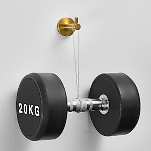 HITSLAM Gold Towel Hooks for Bathroom Wall Mounted, Brushed Brass Wall Mount Hooks Heavy Duty Premium SUS 304 Stainless Steel Rustproof 2 Pack