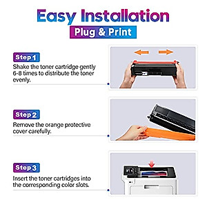 ONLYU Compatible Toner Cartridge Replacement for Brother TN433 TN433BK TN431 for MFC-L8900CDW HL-L8360CDW HL-L8360CDWT HL-L8260CDW HL-L9310CDW MFCL8610CDW MFCL9570CDW Printer (4-Pack)