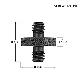 1/4" Male to 1/4" Male Threaded Tripod Screw Adapter Double Sided Standard Mounting Thread Converter for Camera Cage Mount (2 Pack)