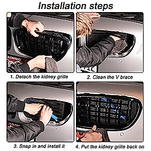 Grille Insert Stripes Replace for BMW F20 F30 F32 2012-2018, 320i 328i 330i 335i 420i 428i 435i Accessories (Red, 3 series)